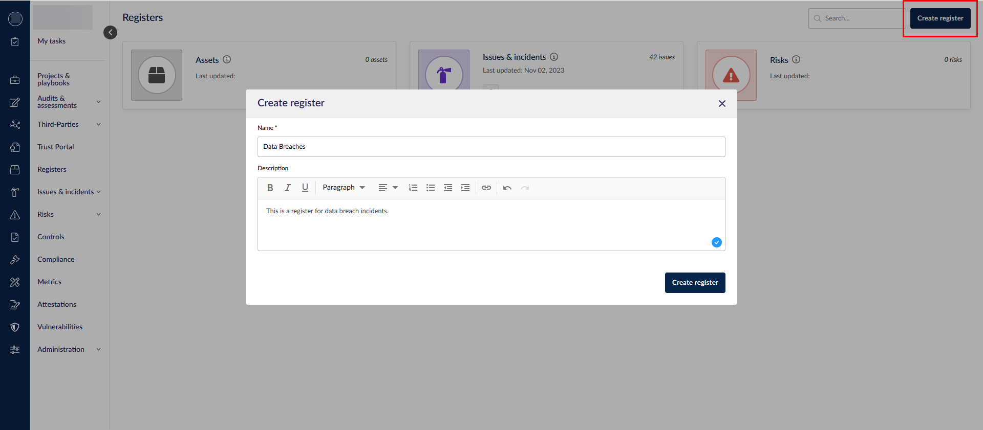 Custom register overview